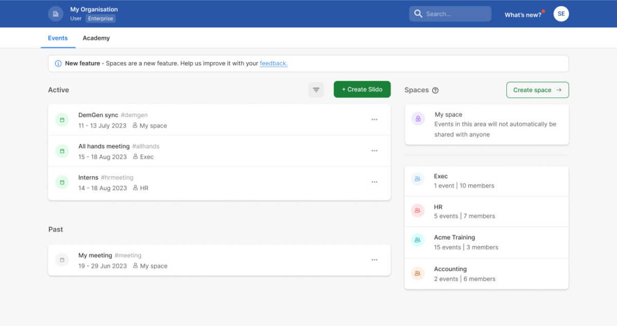 Slido Spaces Makes It Easier to Collaborate With Your Teams